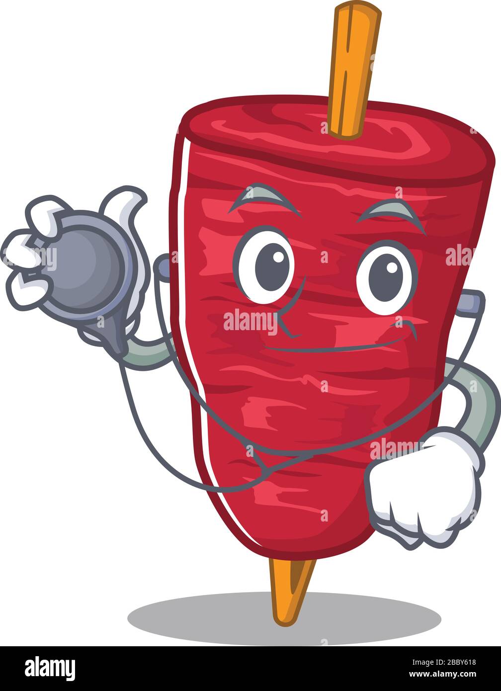 Doner kebab in doctor cartoon character with tools Stock Vector Image ...