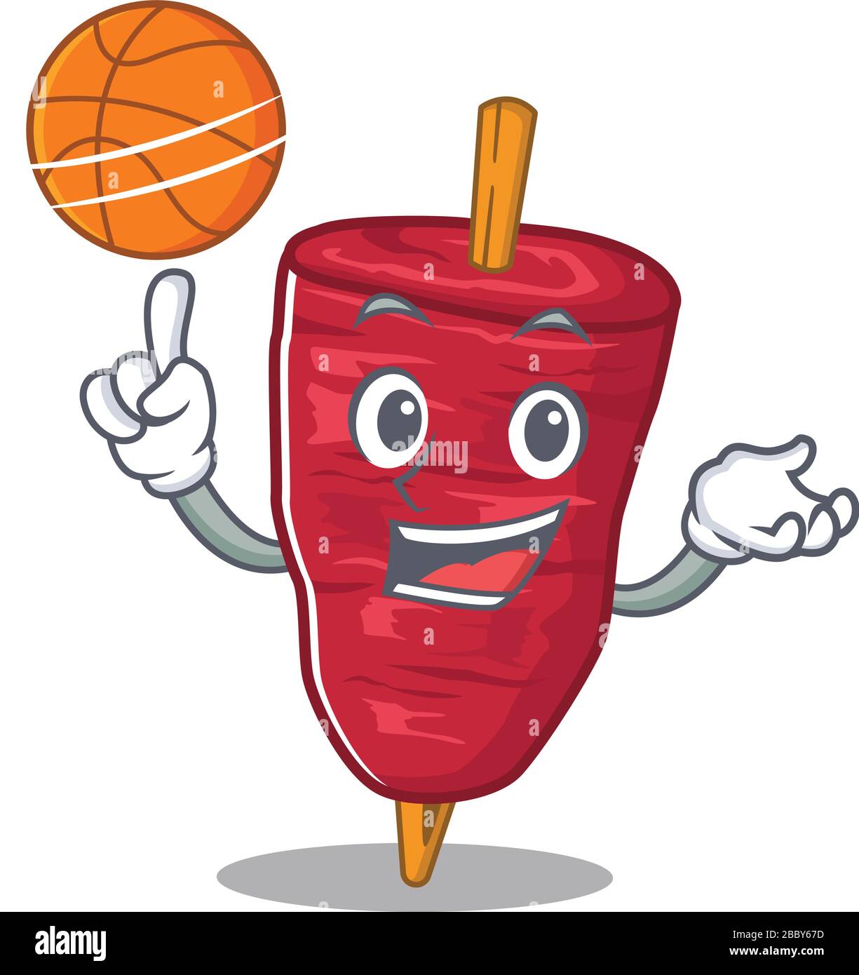 Gorgeous doner kebab mascot design style with basketball Stock Vector ...