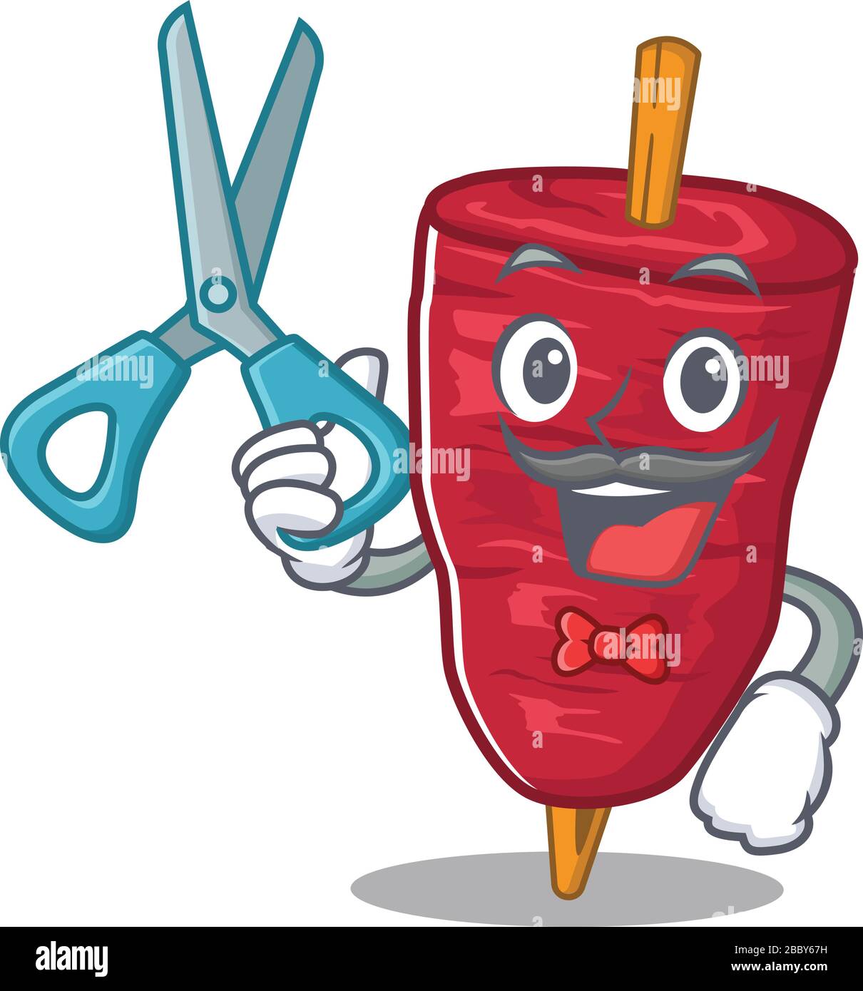 Sporty doner kebab cartoon character design with barber Stock Vector ...