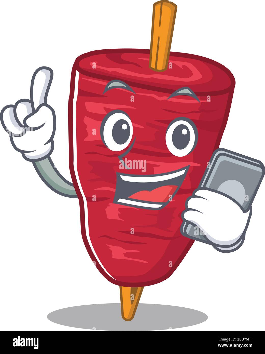 Doner kebab cartoon character speaking on phone Stock Vector Image ...