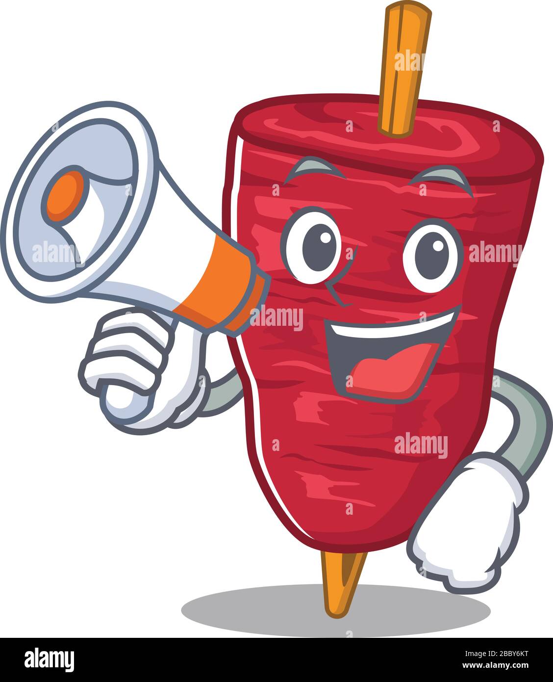 Cartoon character of doner kebab having a megaphone Stock Vector Image ...