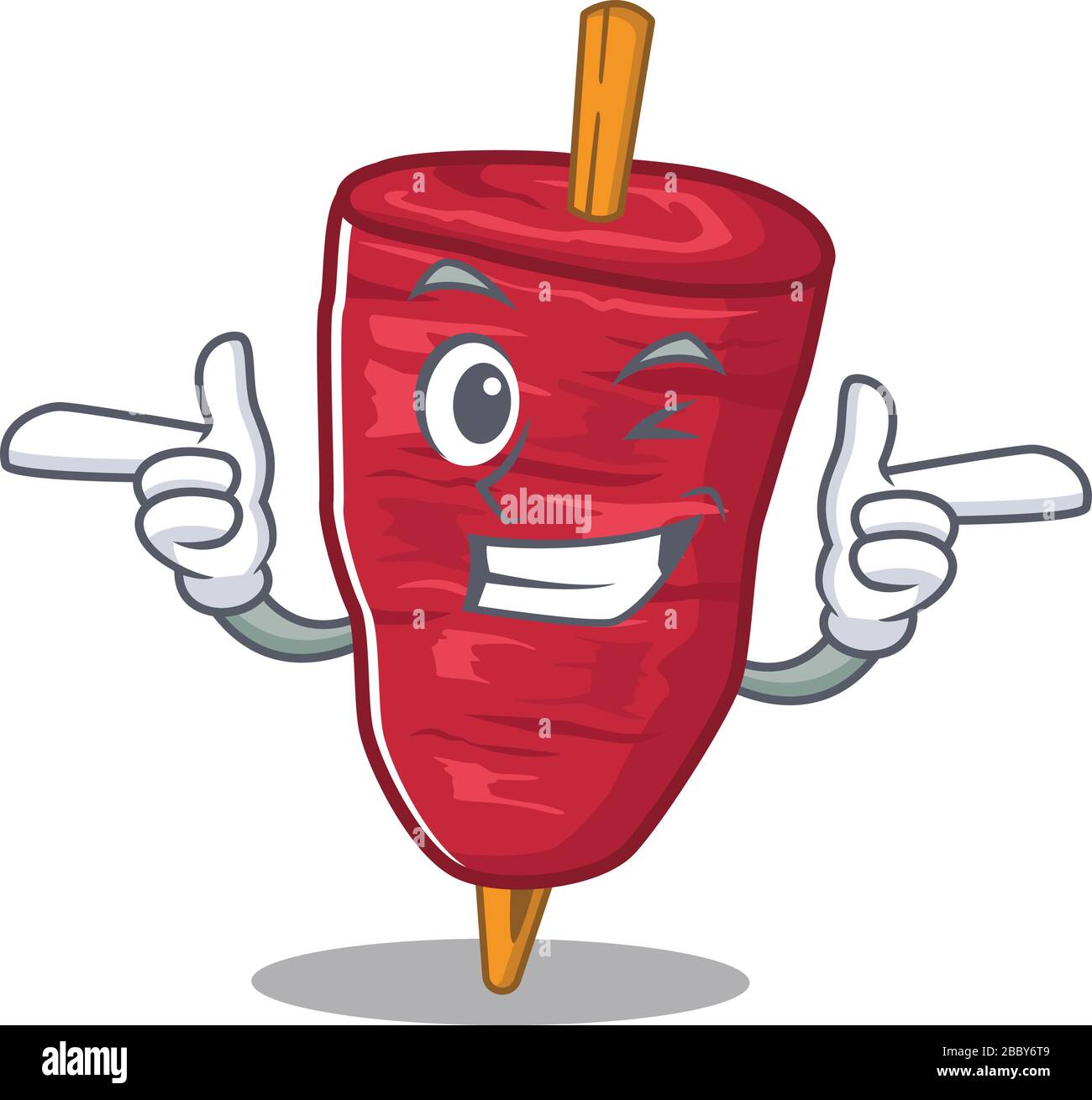 Cartoon design concept of doner kebab with funny wink eye Stock Vector ...