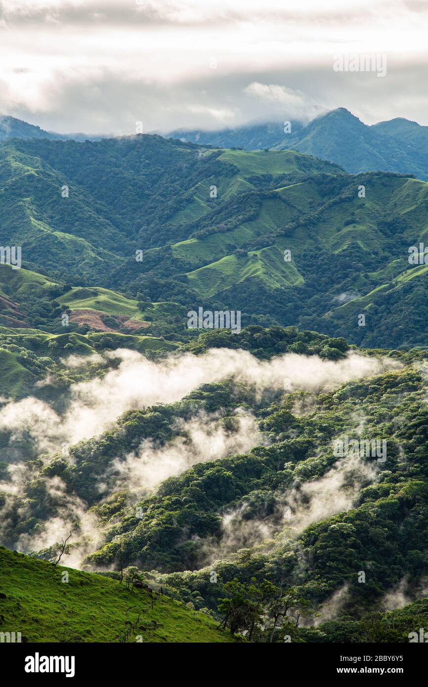 Overview of the mountains seen from Santa Elena Town, Monteverde, Costa ...