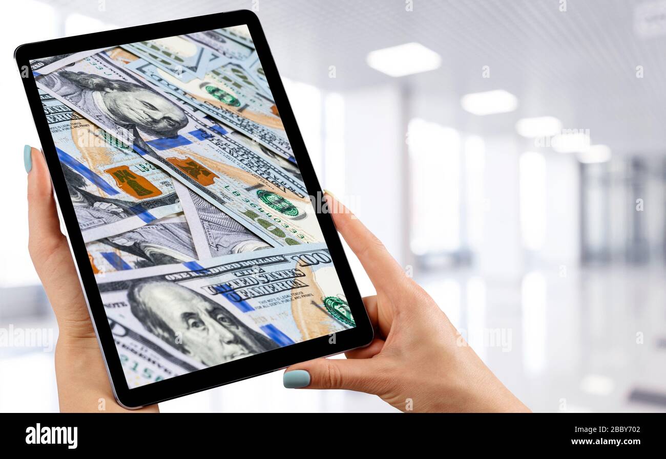 Make money online. Business concept with making profit using internet ...