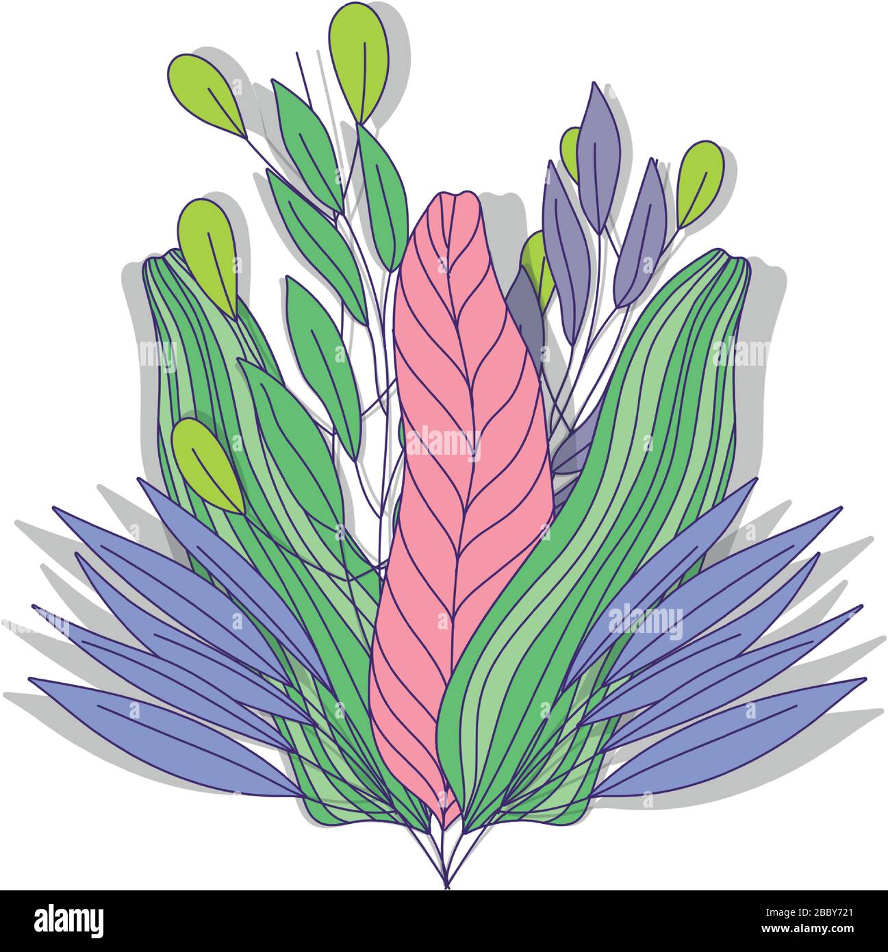 Botanical leaves design of Floral nature plant garden ornament botany ...