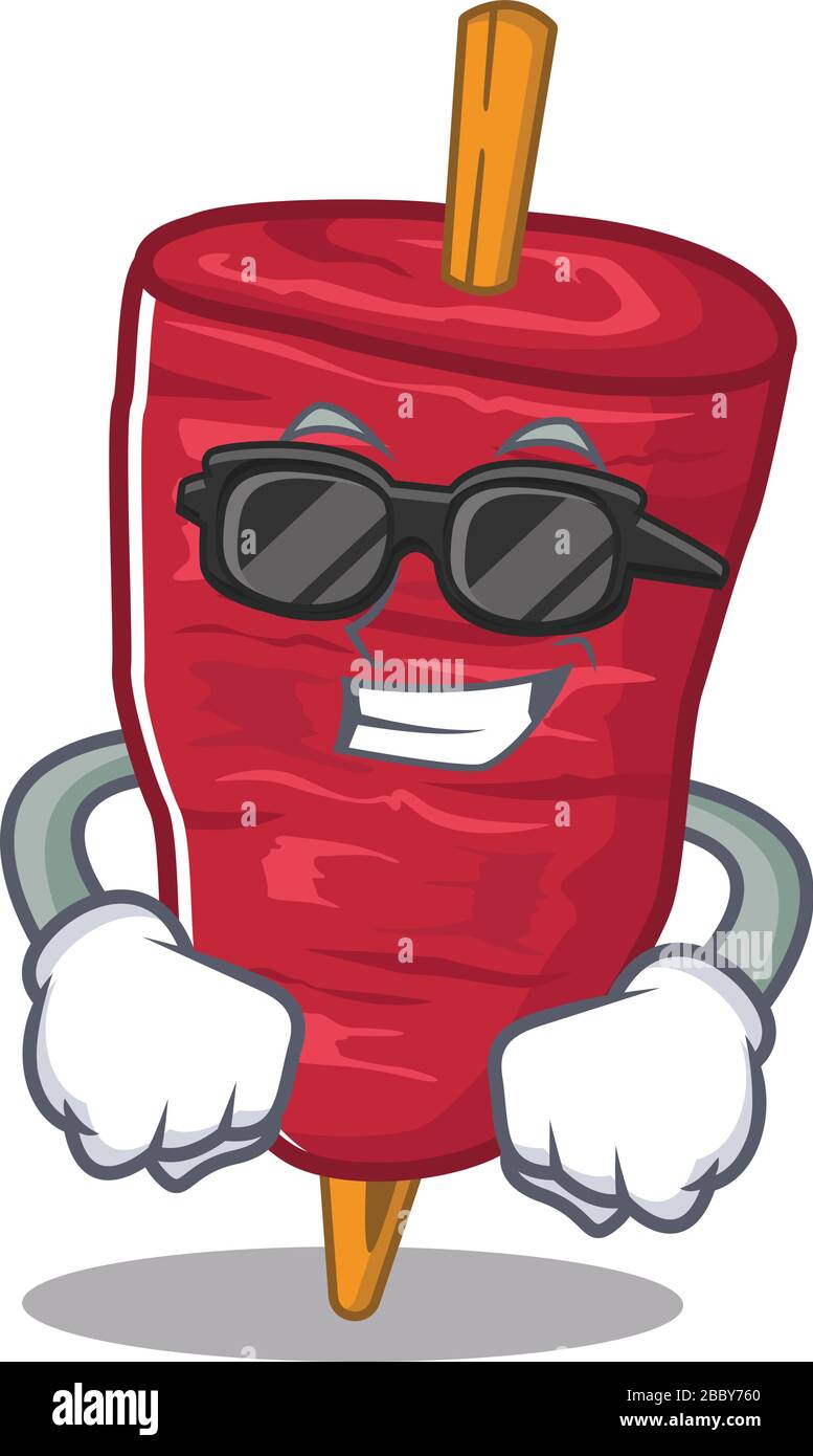 Cool doner kebab cartoon character wearing expensive black glasses ...