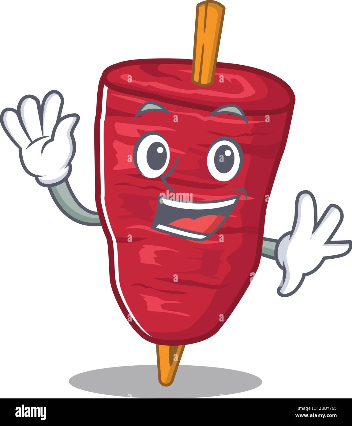 A charismatic doner kebab mascot design style smiling and waving hand ...