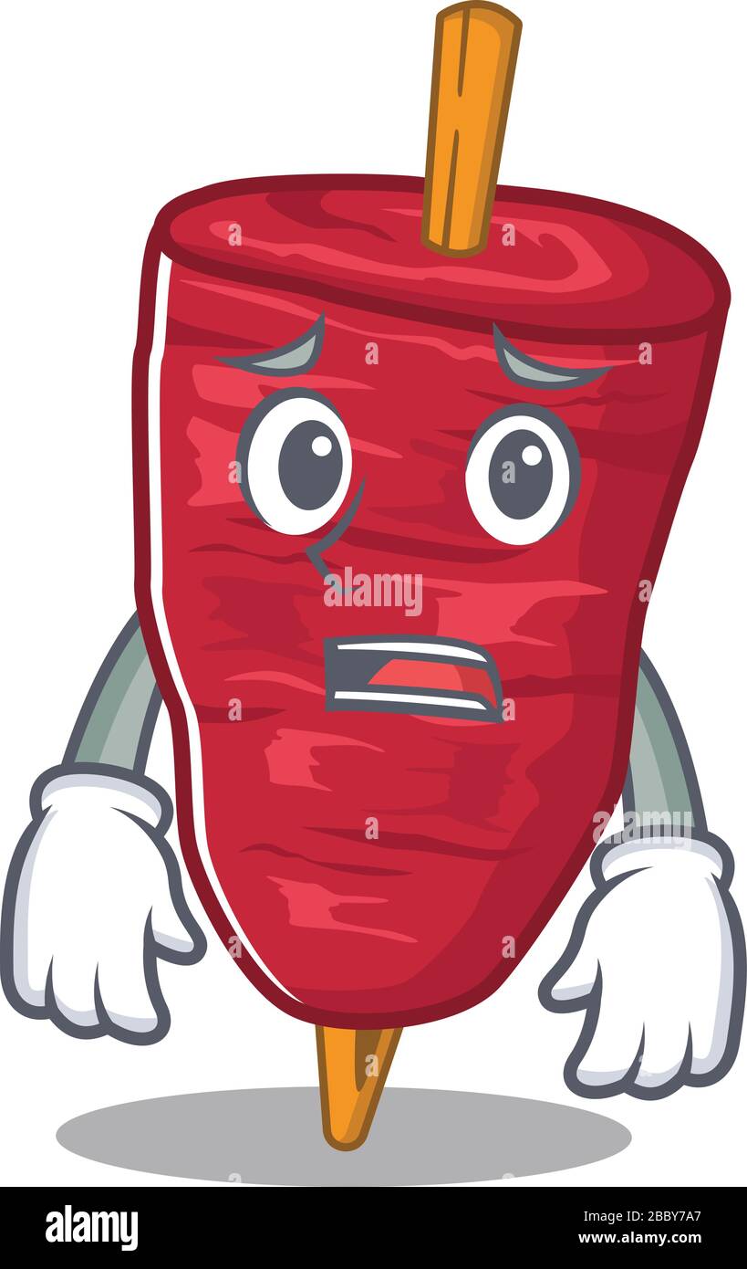 Cartoon design style of doner kebab showing worried face Stock Vector ...