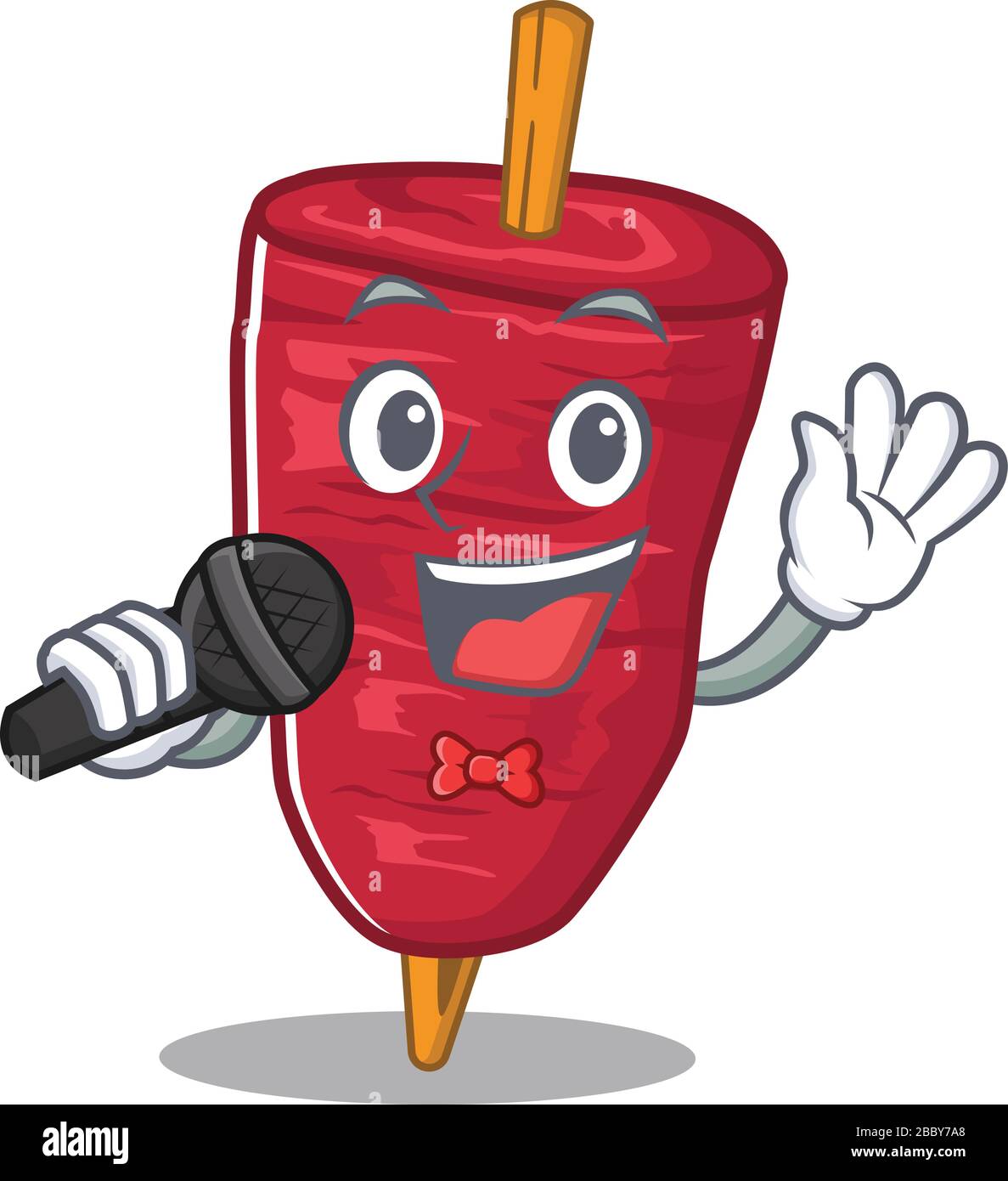 Talented singer of doner kebab cartoon character holding a microphone ...