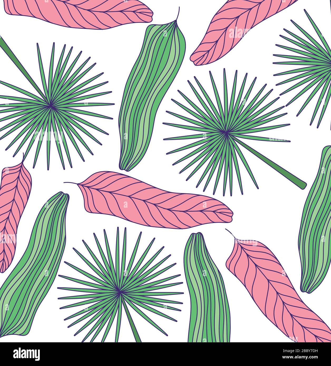 Botanical leaves background design of Floral nature plant garden ...