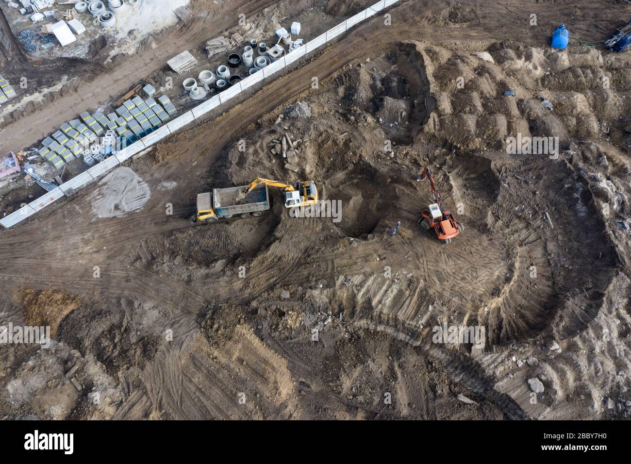 Preparation of the construction site for the construction of a multi ...