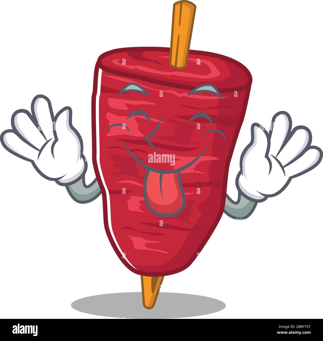 An amusing face doner kebab cartoon design with tongue out Stock Vector ...