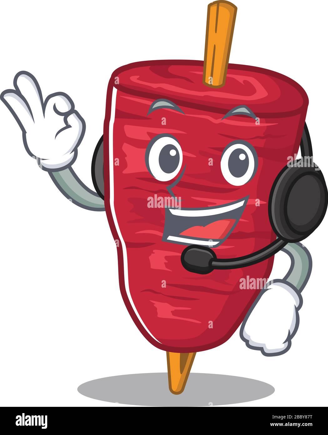 A gorgeous doner kebab mascot character concept wearing headphone Stock ...