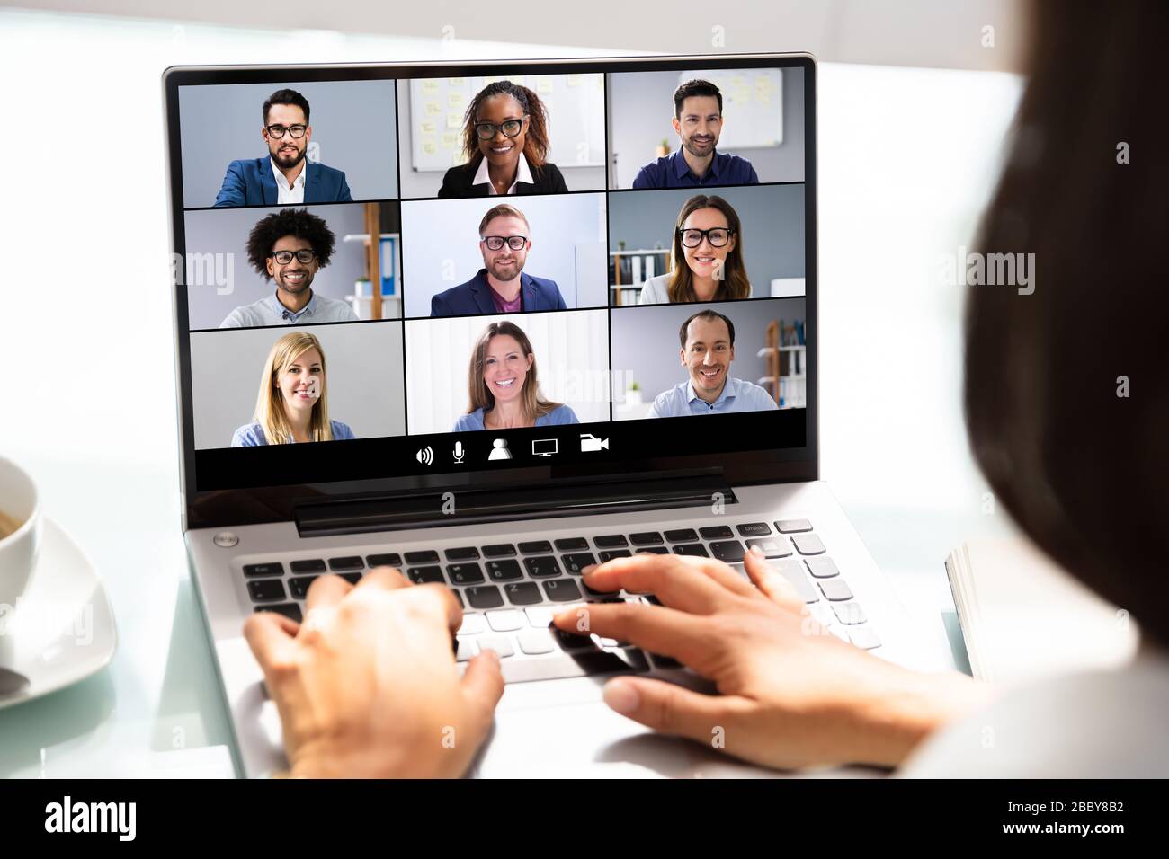 Woman having video conference hi-res stock photography and images - Alamy