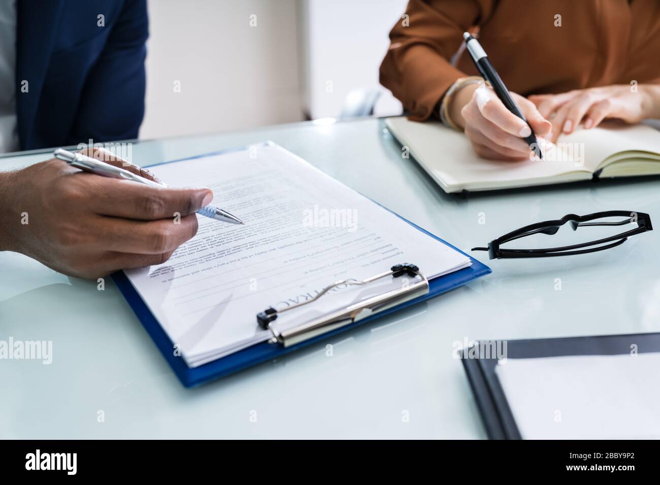 African american businessman analyzing document hi-res stock ...