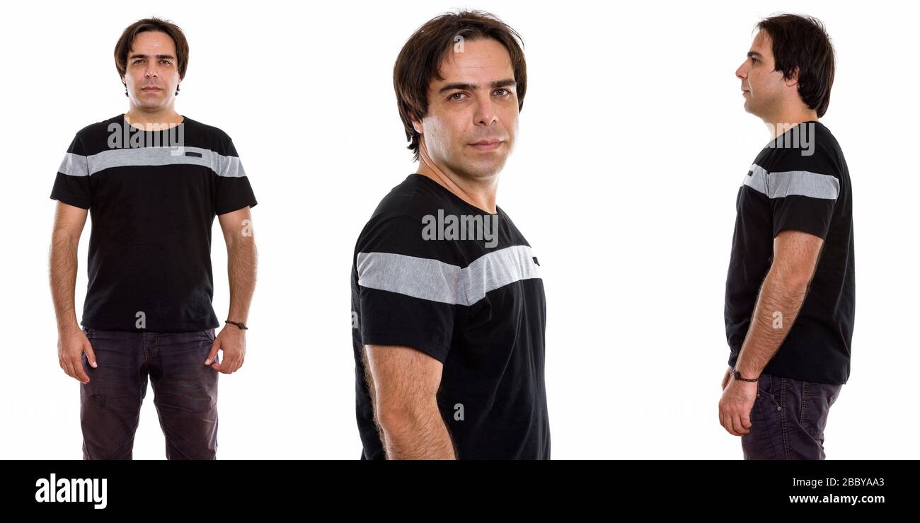 Collage of handsome Persian man with profile view Stock Photo - Alamy
