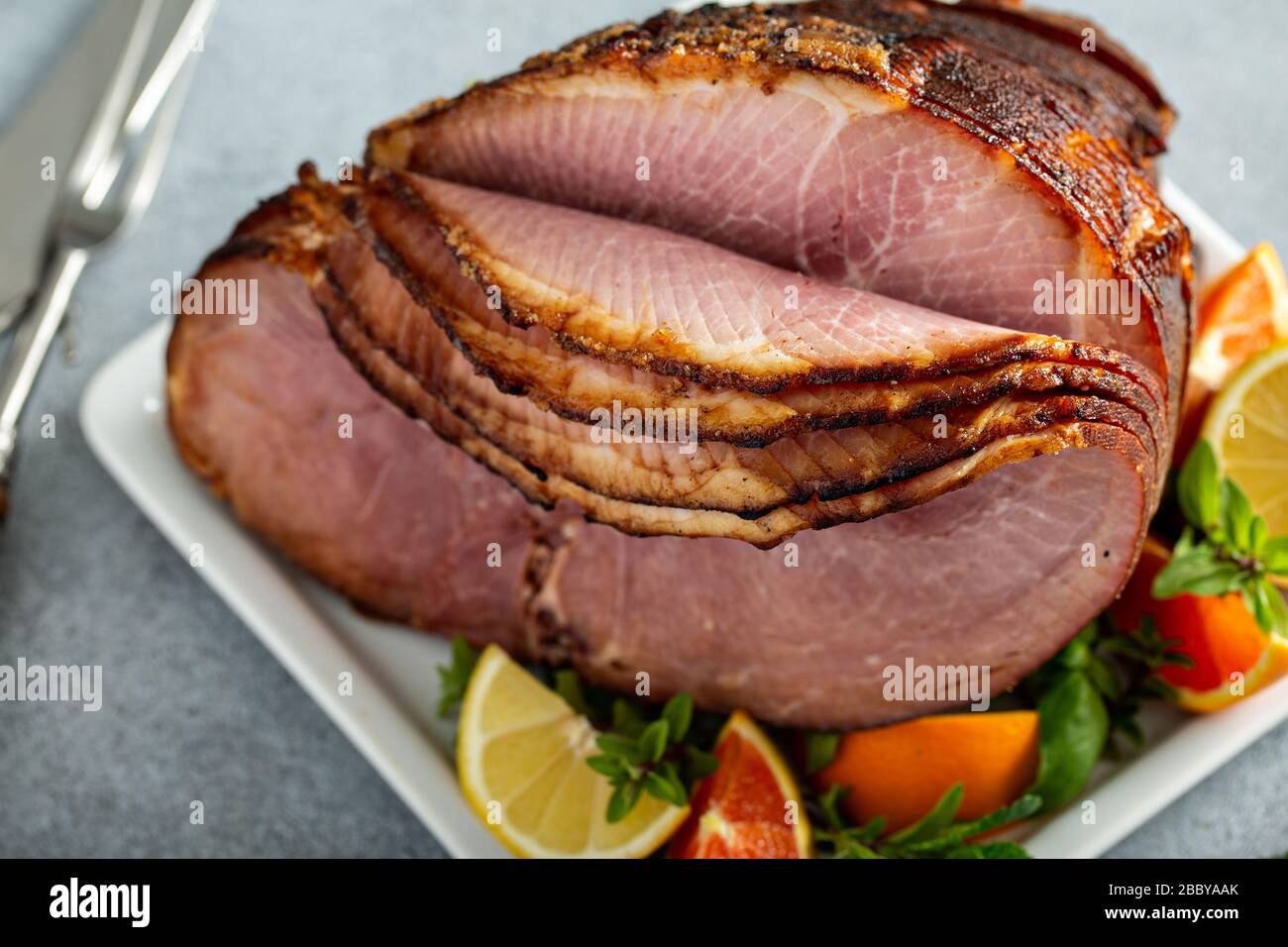 Easter ham for brunch Stock Photo - Alamy