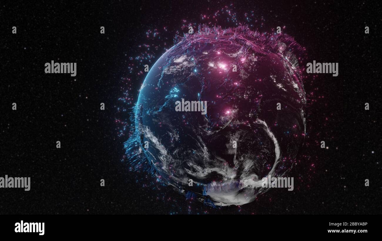 Abstract futuristic planet Earth Stock Photo - Alamy
