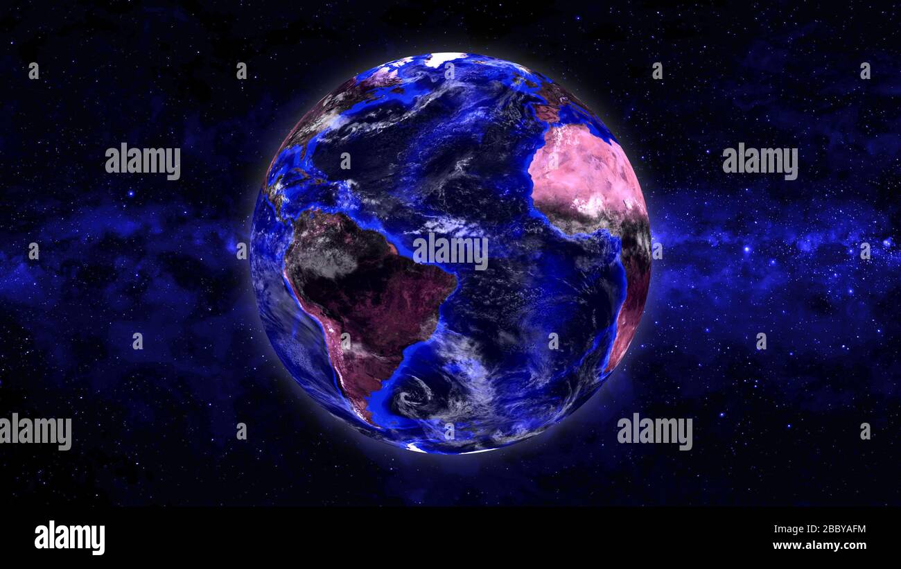 Planet earth. A shot from outer space. Realistic 3D rendering Stock ...