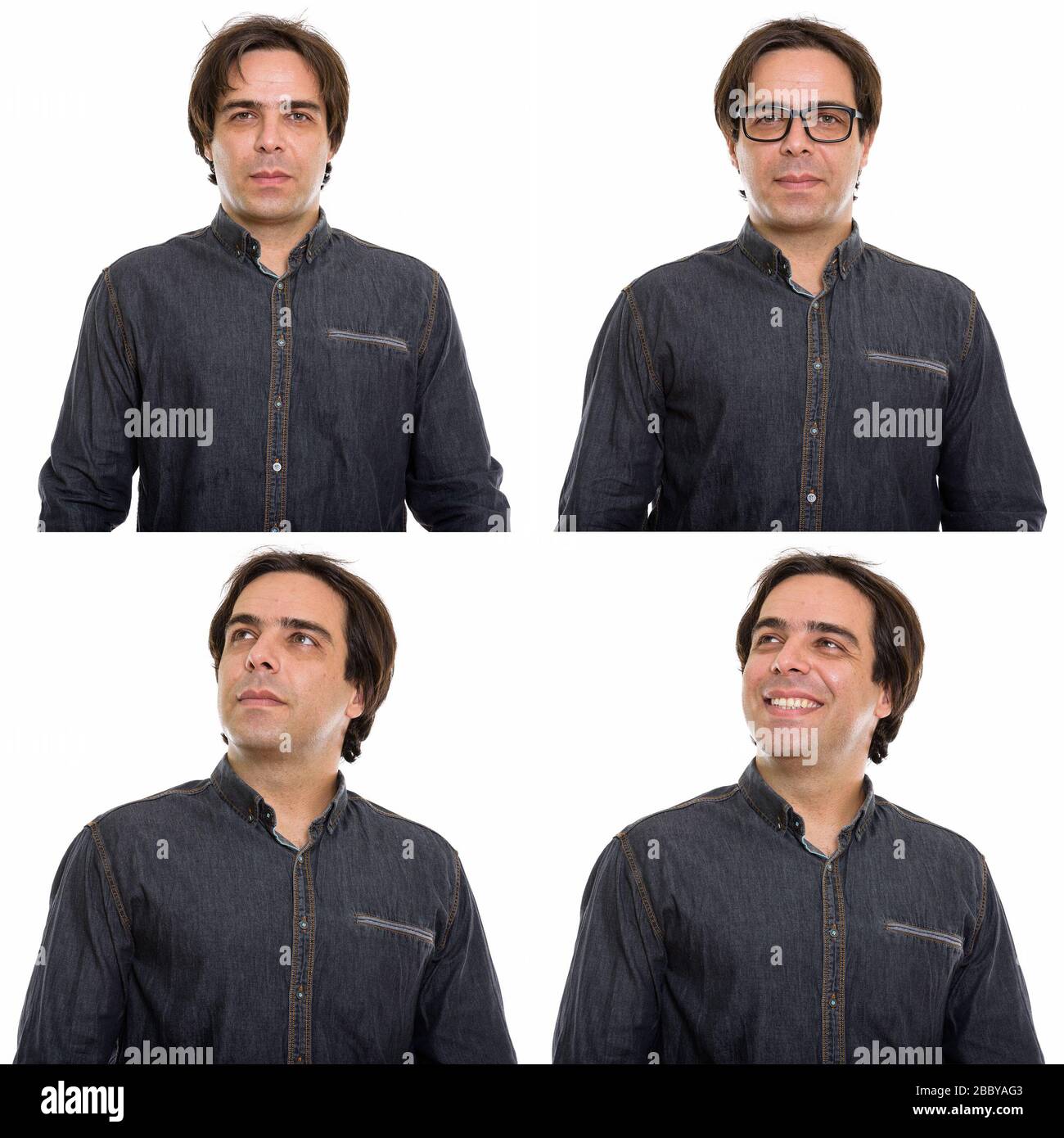 Happy smiling portrait collage Cut Out Stock Images & Pictures - Alamy