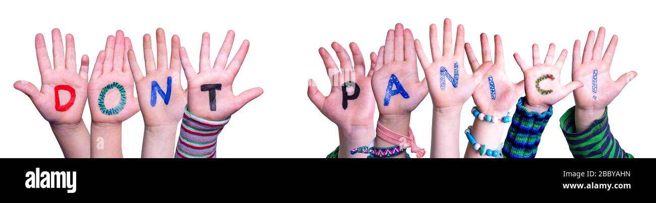 Children Hands Building Word Do Not Panic, Isolated Background Stock ...
