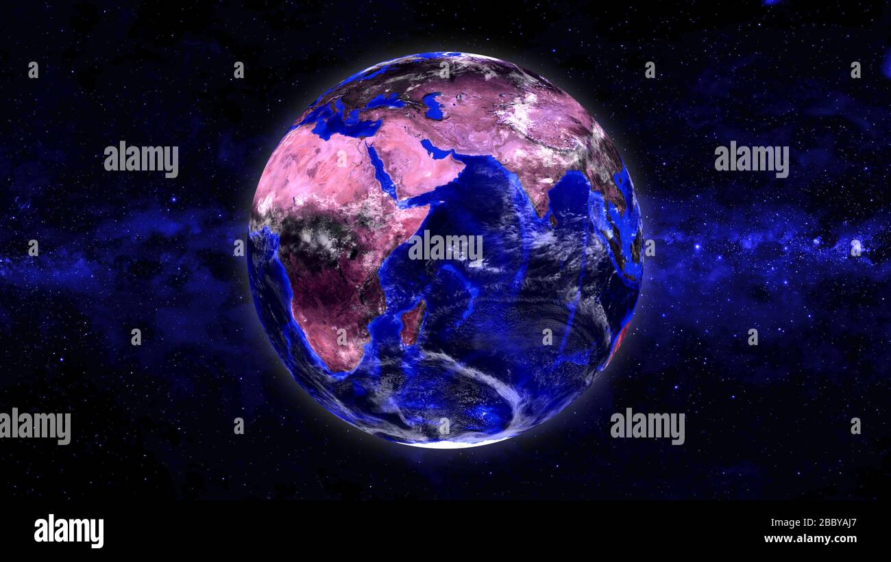 Planet earth. A shot from outer space. Realistic 3D rendering Stock ...