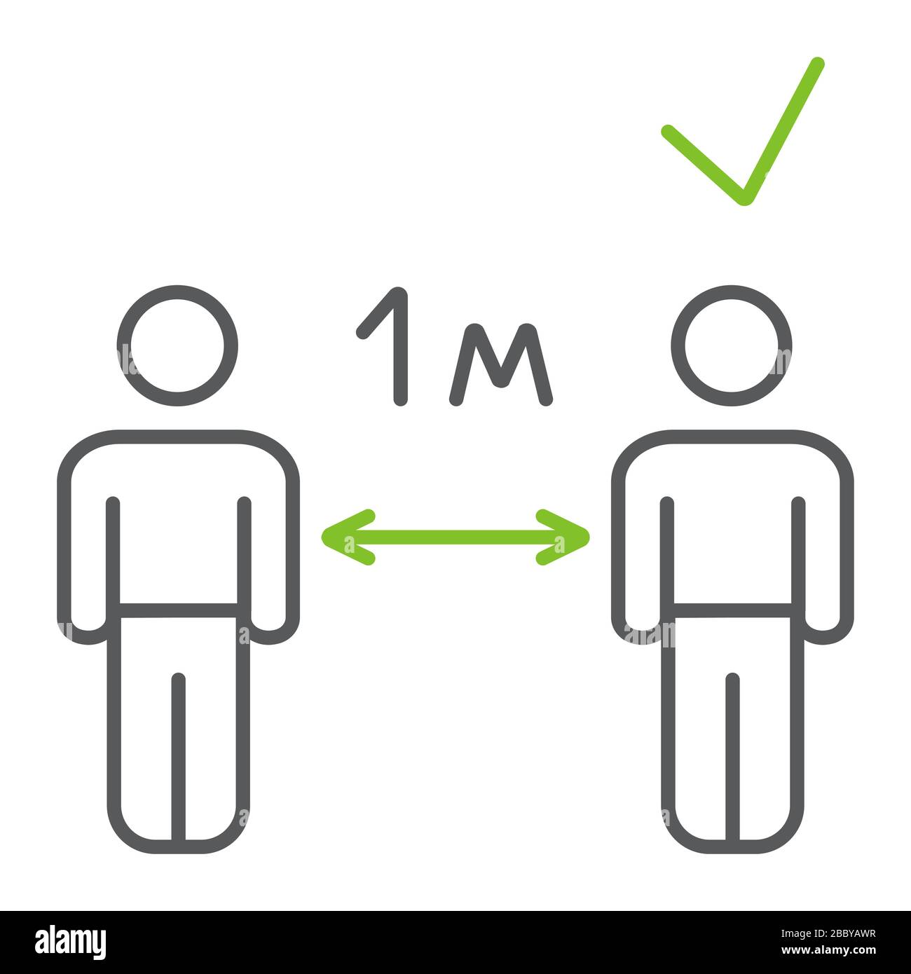 Keep distance color line icon, coronavirus and epidemic, social ...
