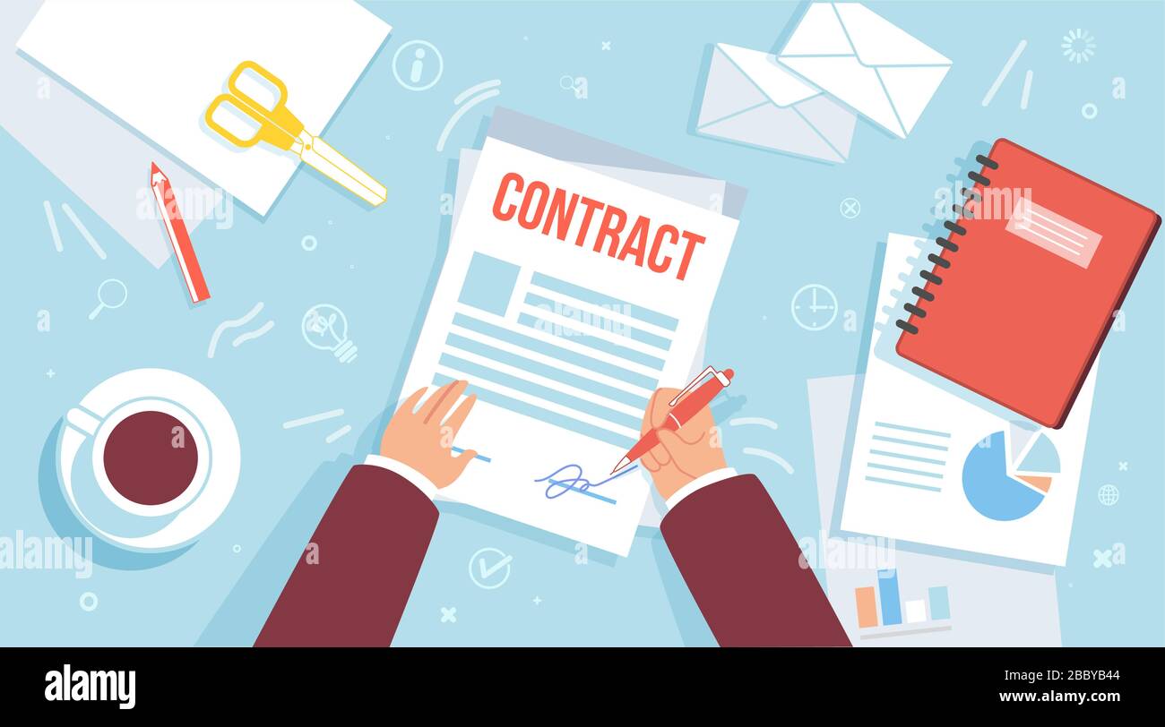 Singing Business Contract Flat Vector Concept Stock Vector Image & Art ...