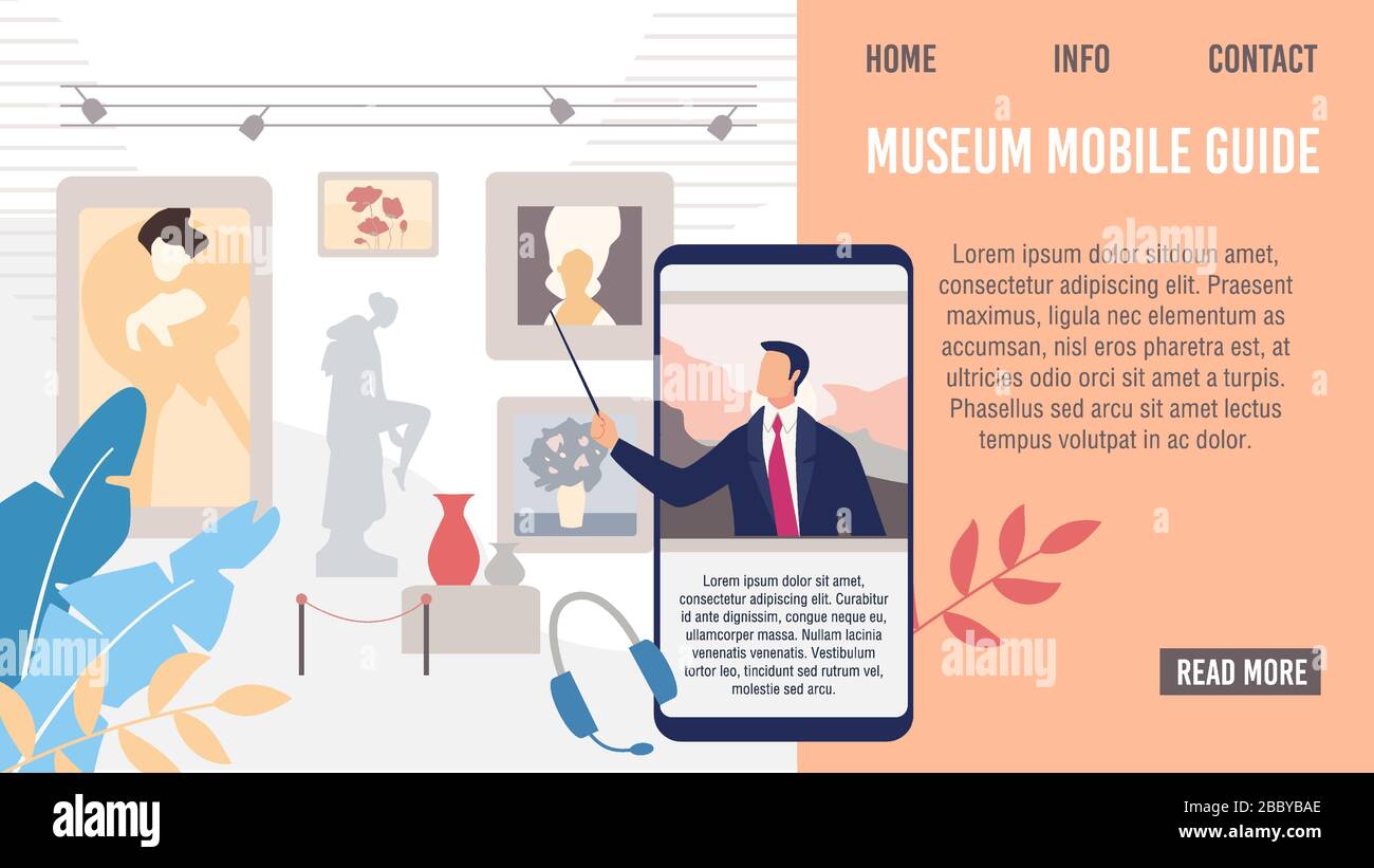 Illustration of museum guide hi-res stock photography and images - Alamy