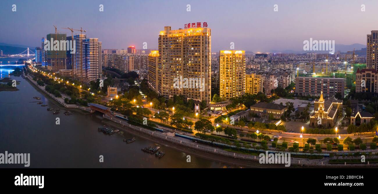 Aerial panorama view of cityscape of Fuzhou in China Stock Photo - Alamy