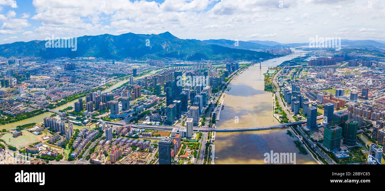 Aerial panorama view of cityscape of Fuzhou in China Stock Photo - Alamy