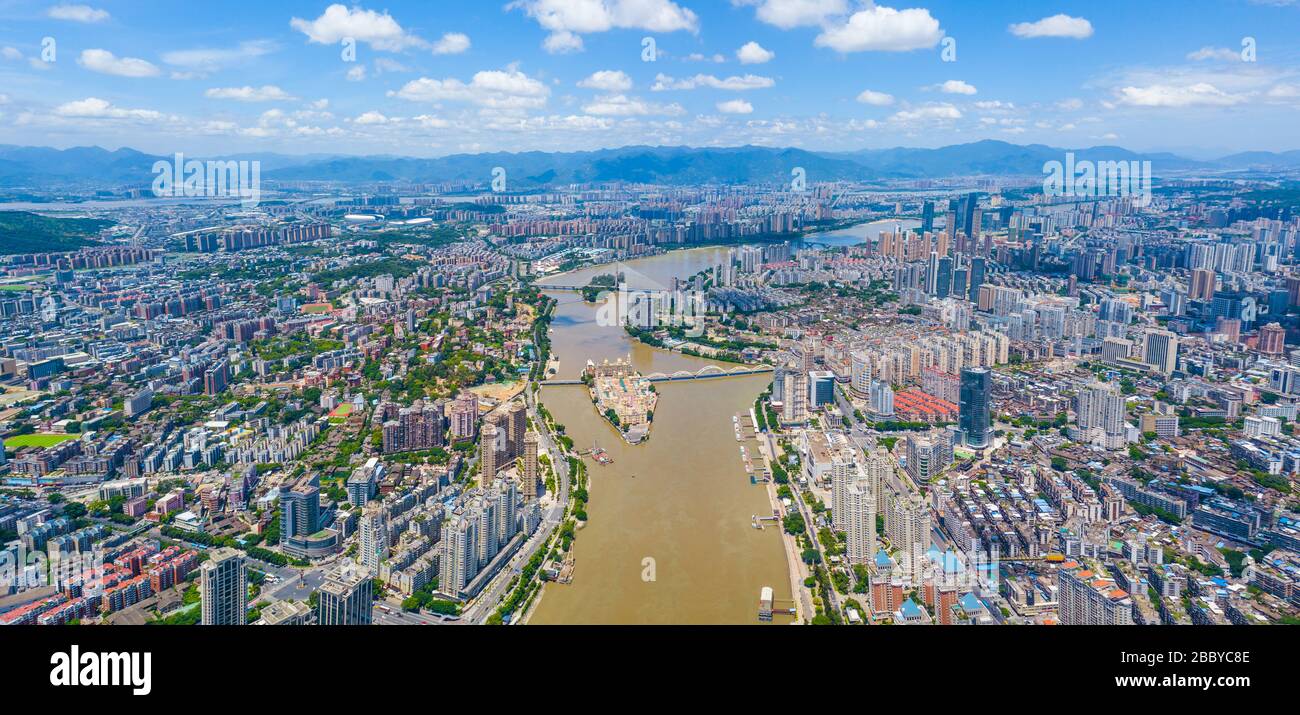 Aerial panorama view of cityscape of Fuzhou in China Stock Photo - Alamy