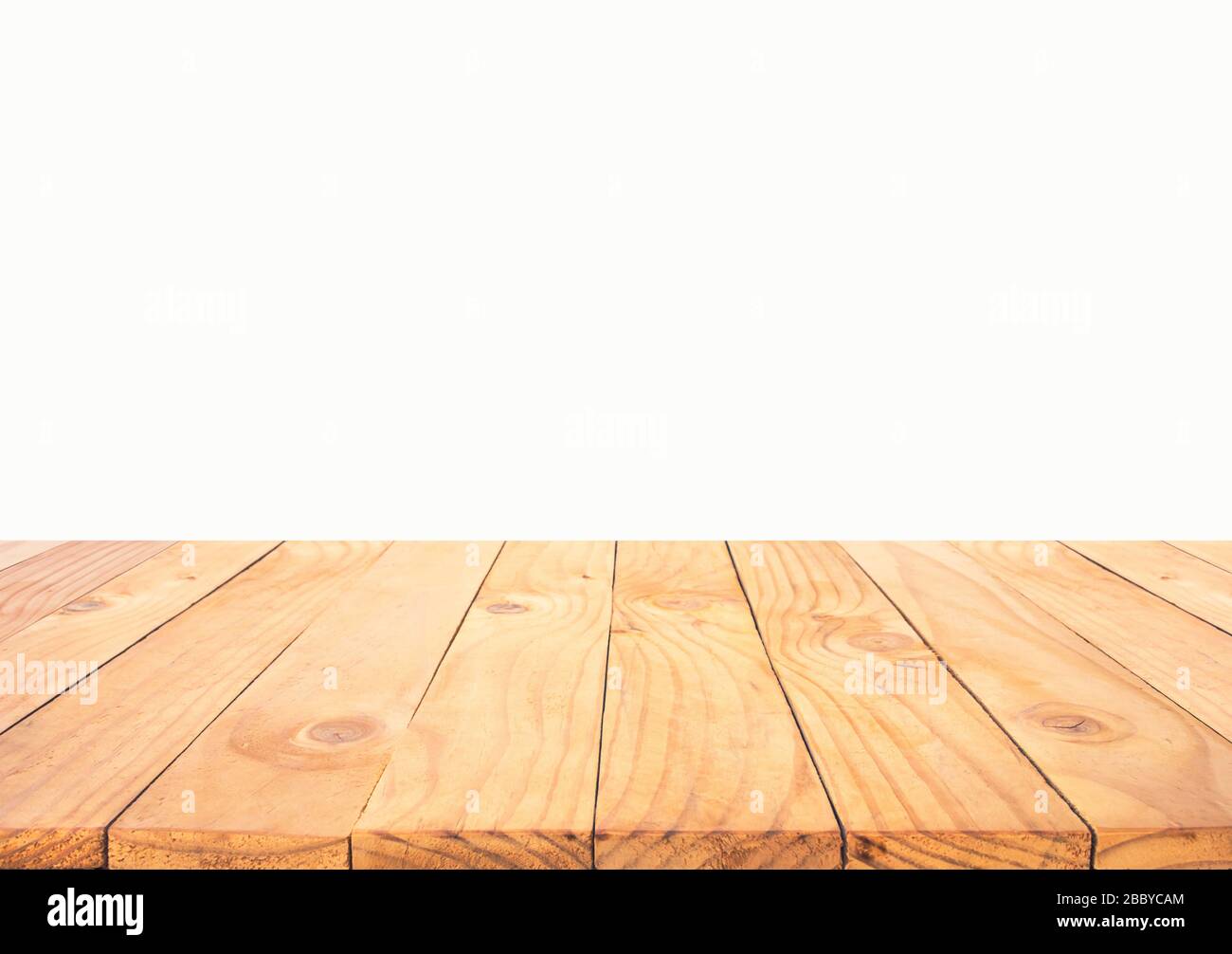 Beautiful texture wood table top texture on white background.For create ...