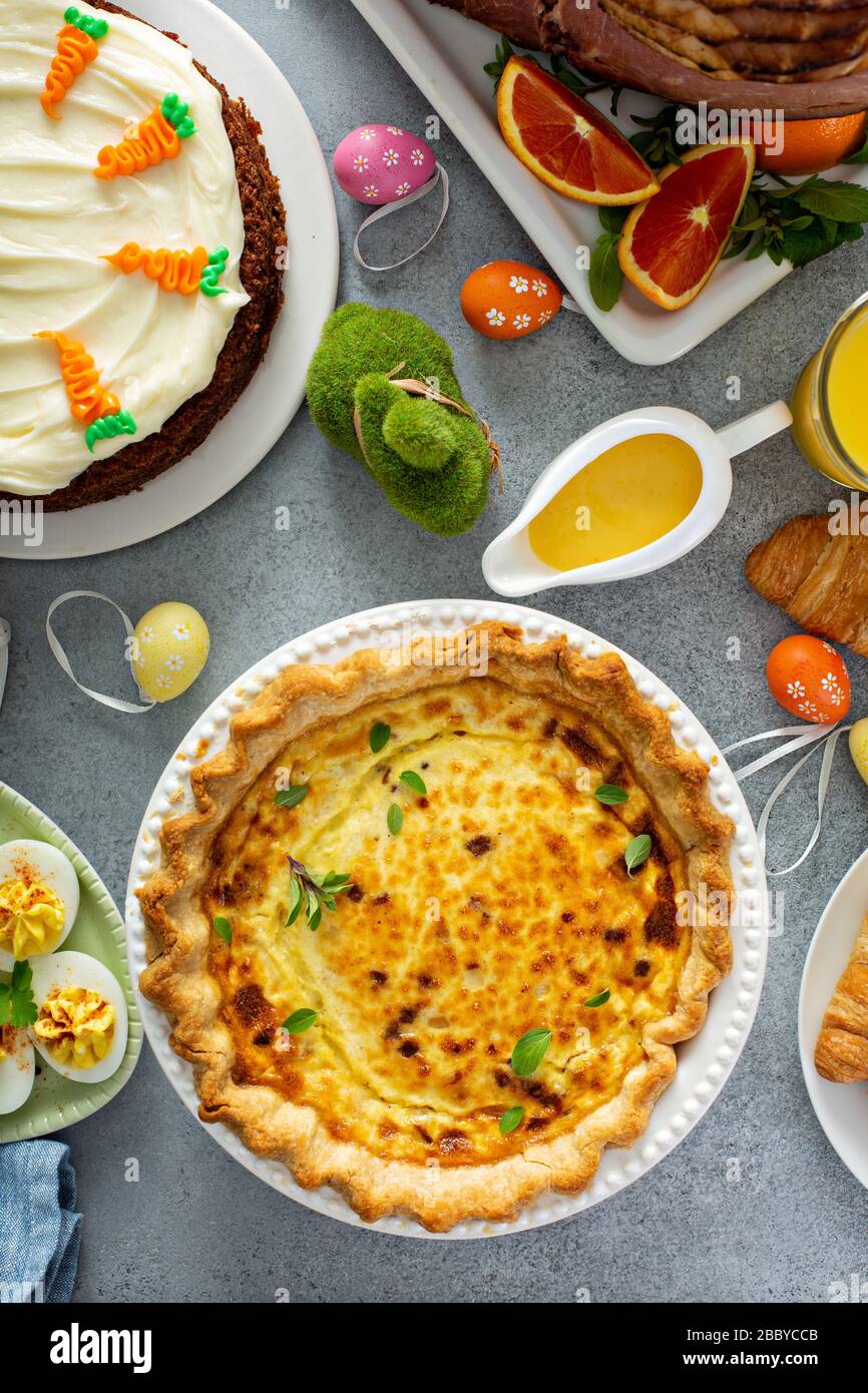 Quiche lorraine for Easter brunch Stock Photo - Alamy