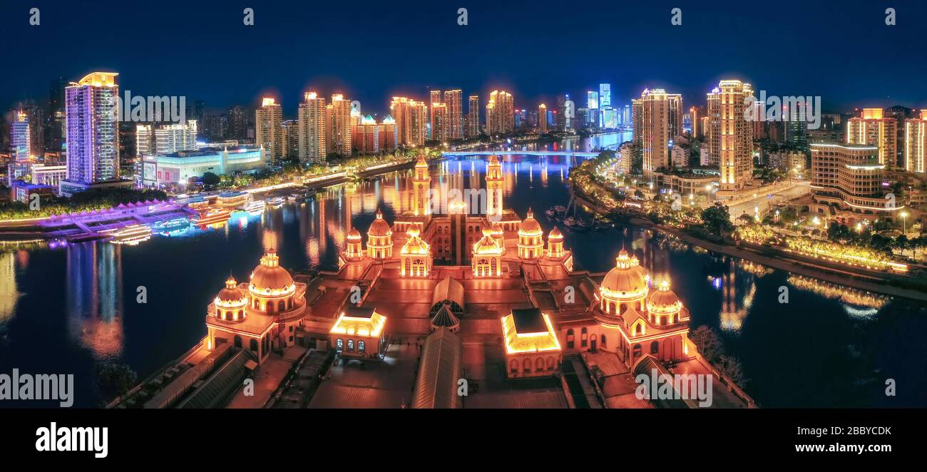 Aerial panorama view of cityscape of Fuzhou in China Stock Photo - Alamy