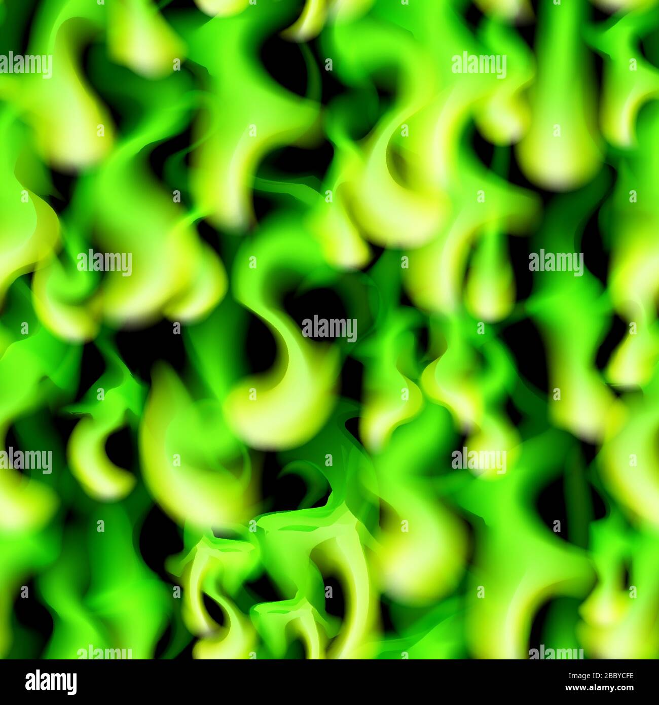 Fire seamless pattern background. Green neon flame vector illustration ...