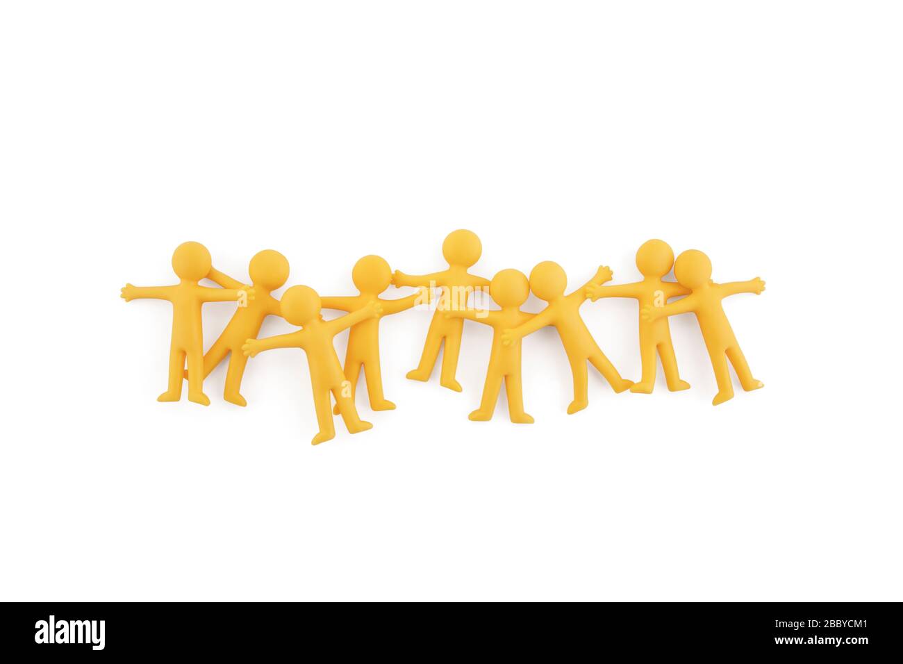 Group of people figures sticking together on white background with ...