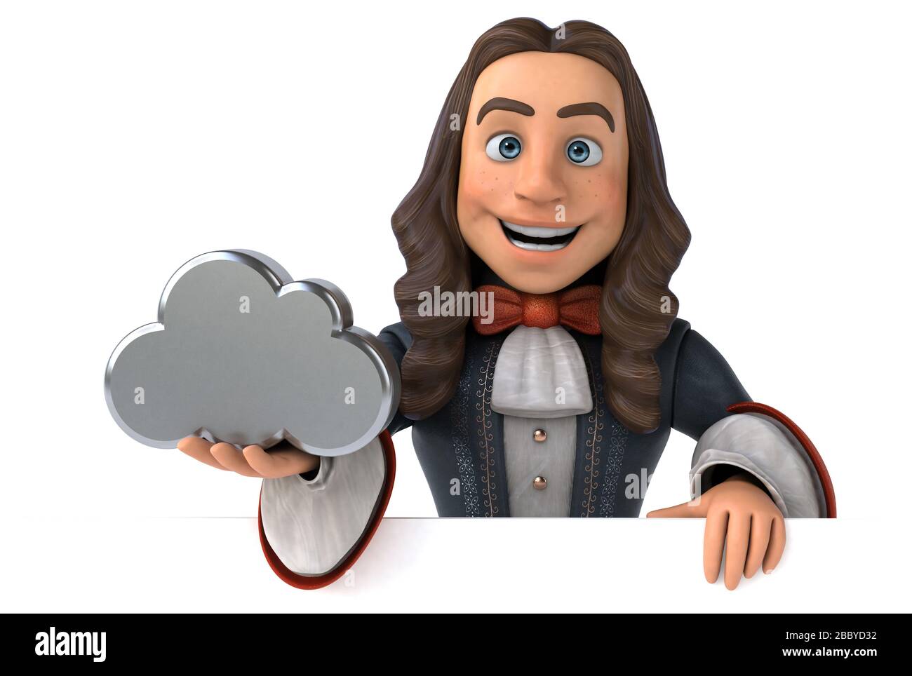 3D Illustration of a cartoon man in historical baroque costume Stock ...