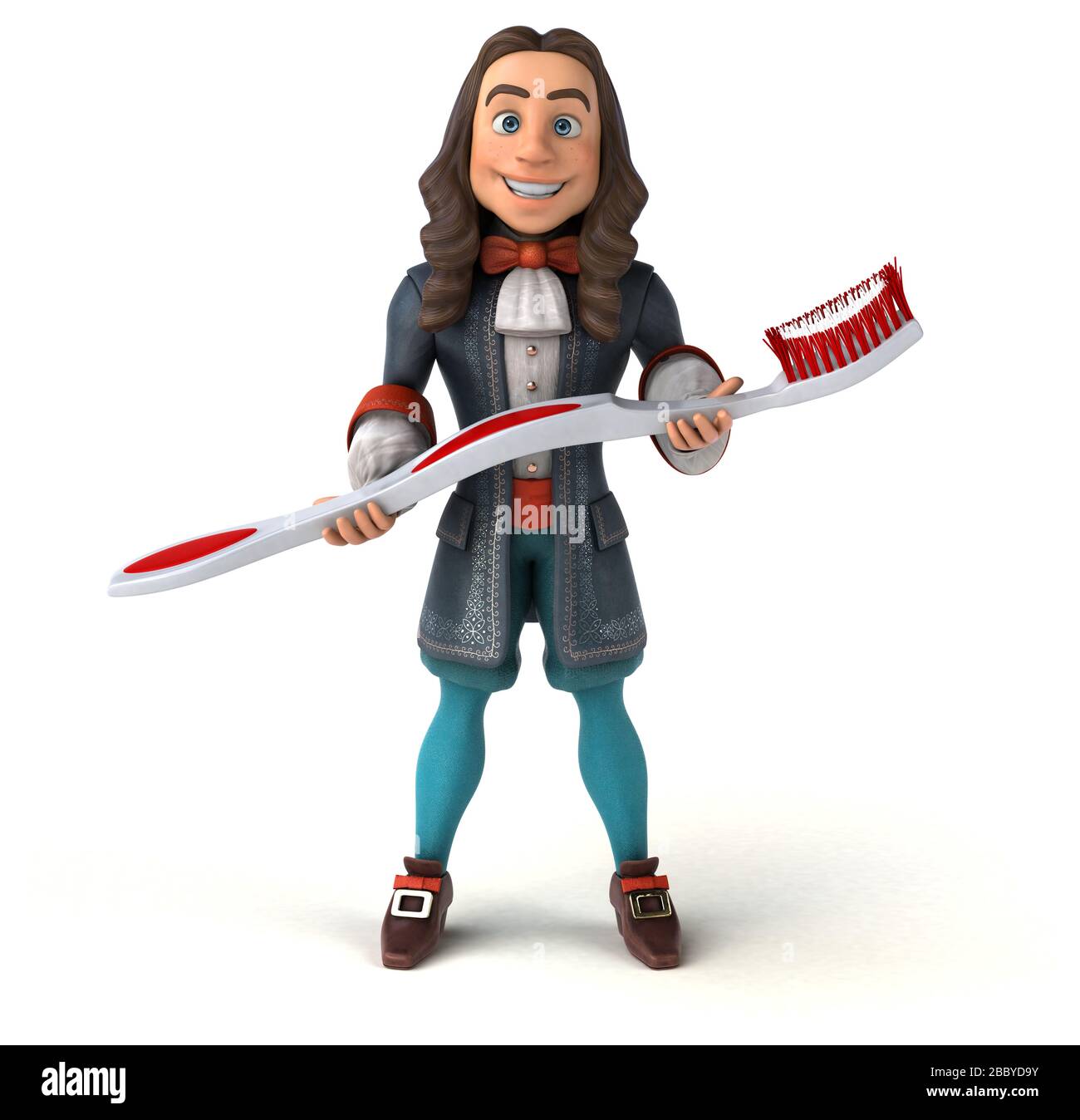 3D Illustration of a cartoon man in historical baroque costume Stock ...