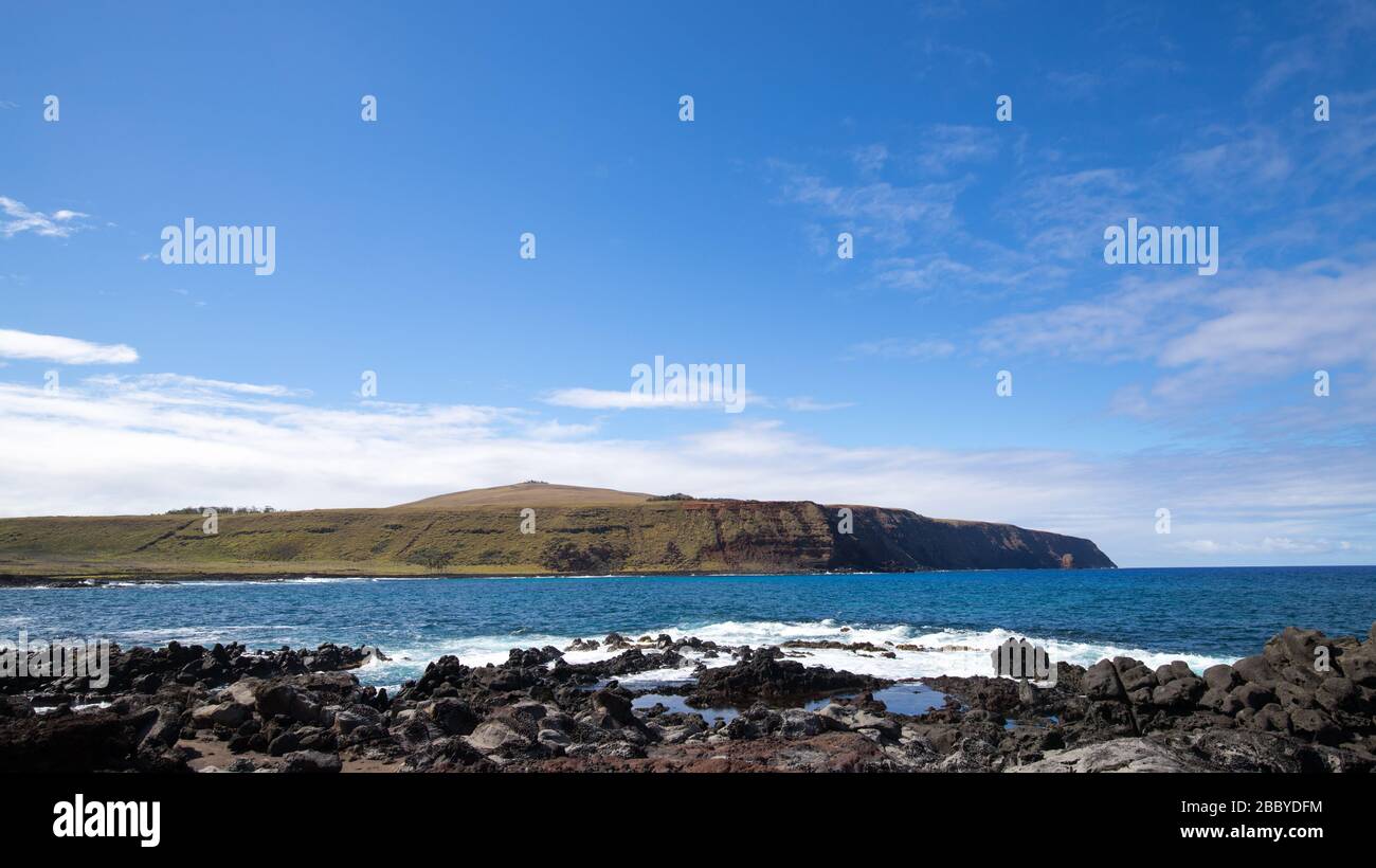 Rapa nui poike volcano hi-res stock photography and images - Alamy