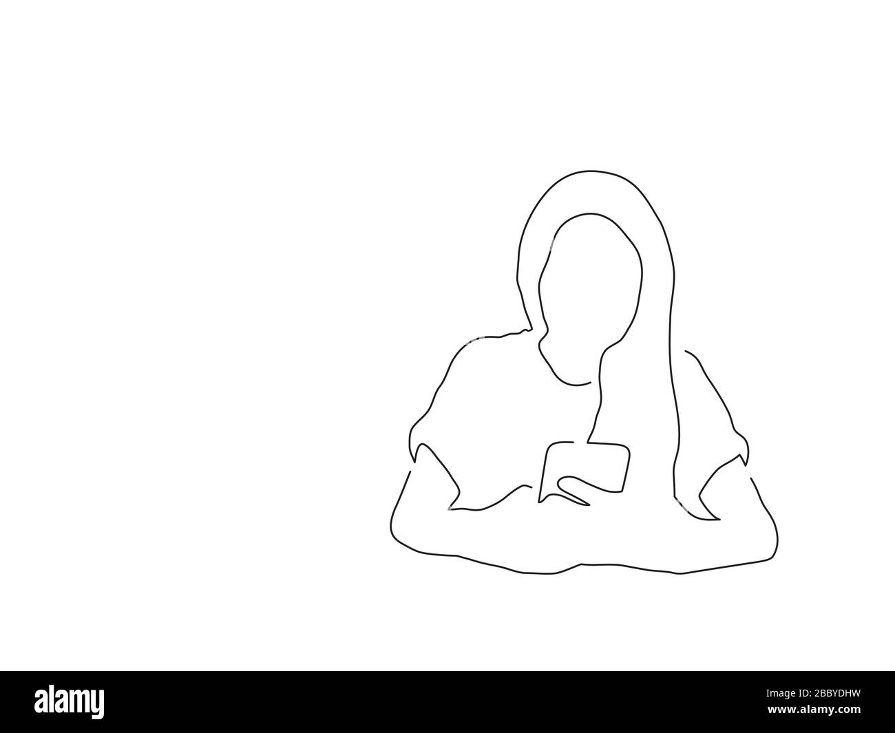 Woman line drawing, vector illustration design. People collection Stock ...