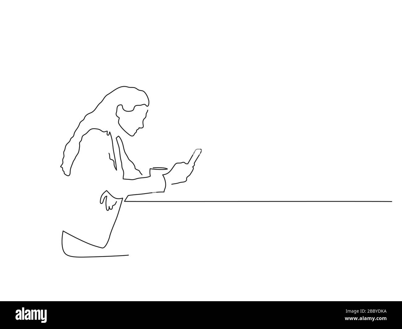 Woman line drawing, vector illustration design. People collection Stock ...