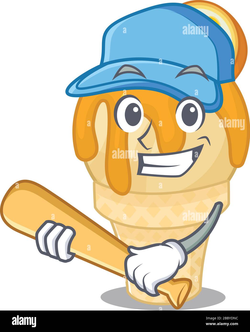 Picture of orange ice cream cartoon character playing baseball Stock ...