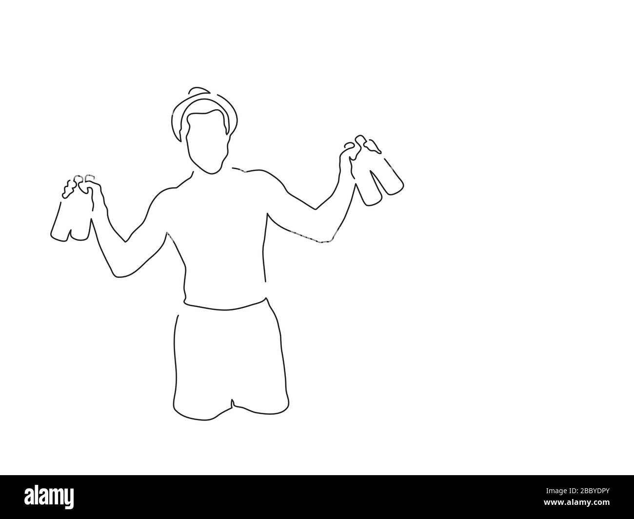 Man line drawing, vector illustration design. Friends collection Stock ...