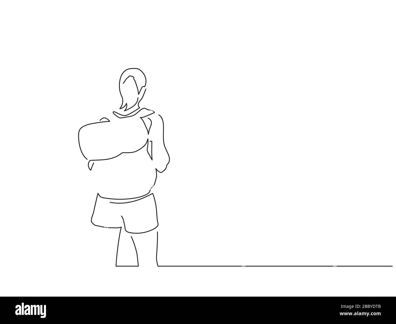 Woman line drawing, vector illustration design. People collection Stock ...