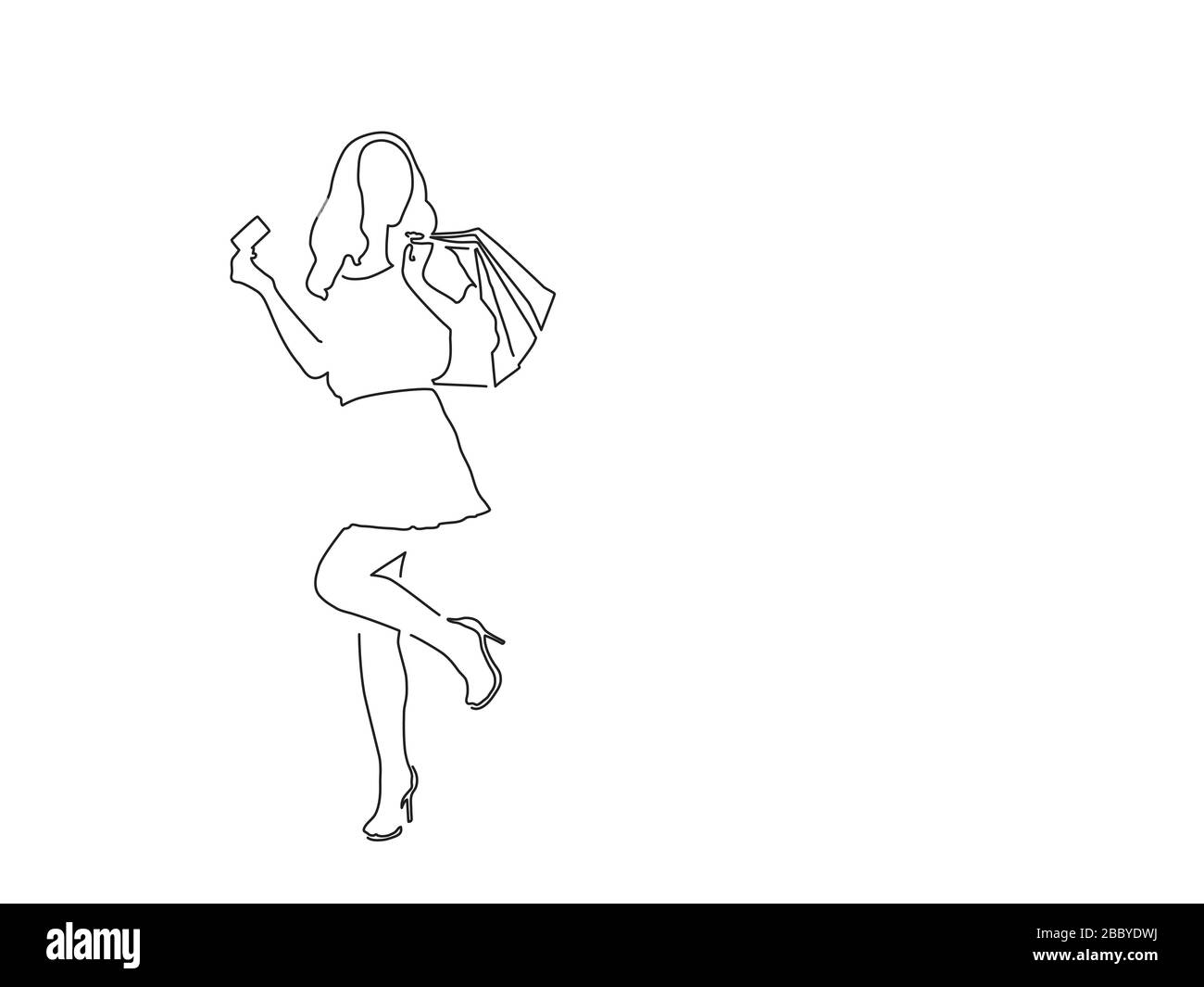 Woman line drawing, vector illustration design. People collection Stock ...