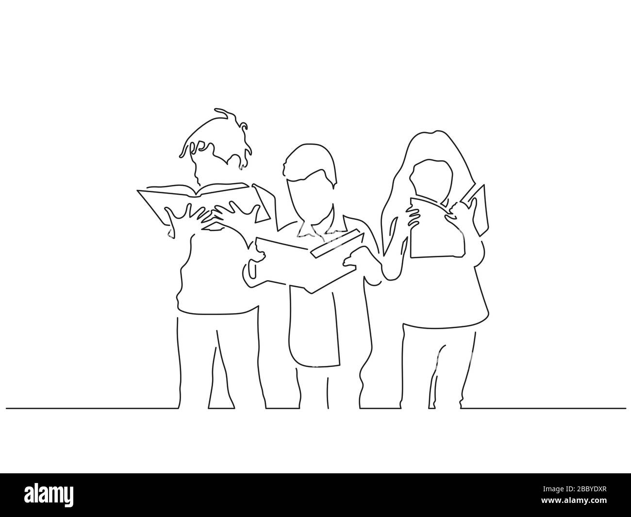 Group of friends line drawing, vector illustration design. Friends ...