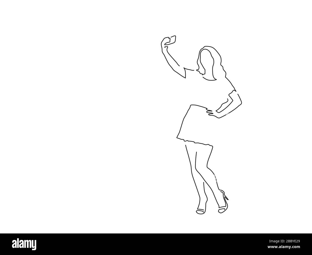 Woman line drawing, vector illustration design. People collection Stock ...