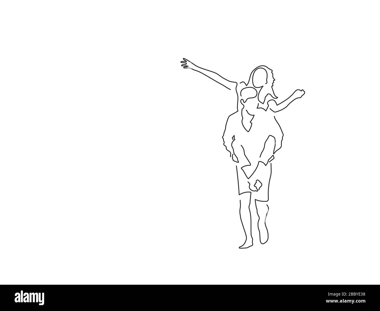 Couple line drawing, vector illustration design. Friends collection ...