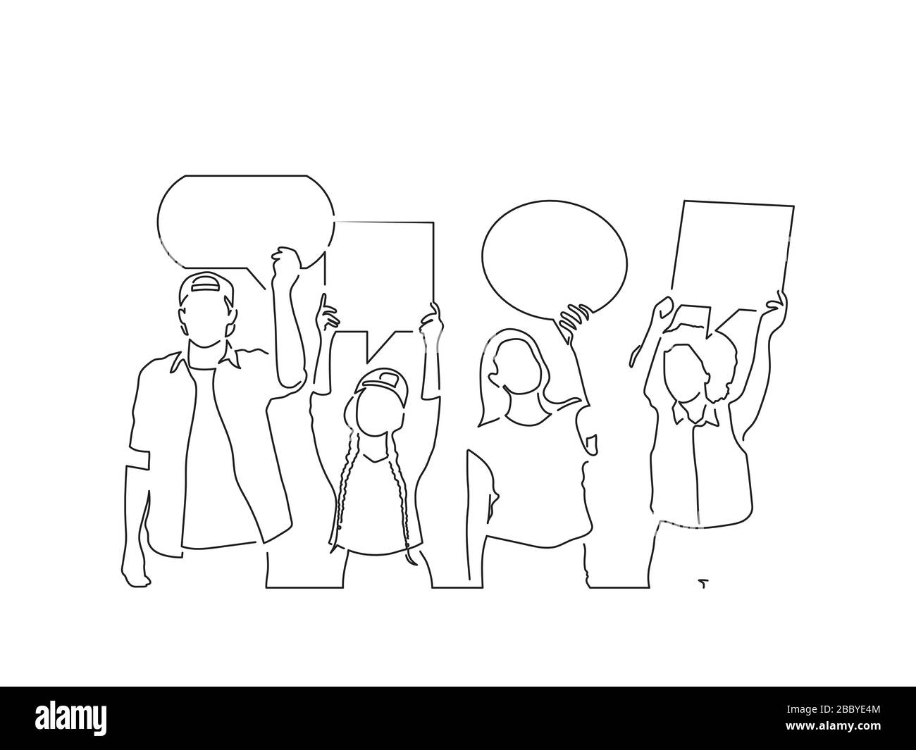 Group of friends line drawing, vector illustration design. Friends ...